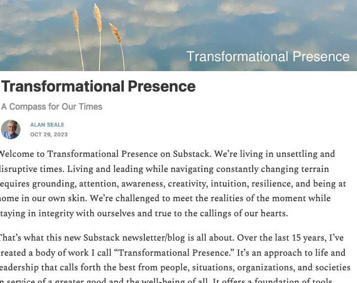 Alan on Substack - The Center for Transformational Presence